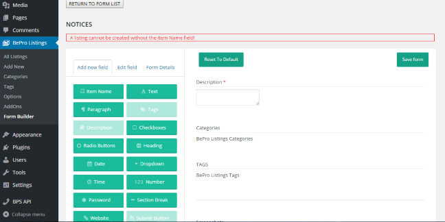BePro Listings Form Builder 1.0.393 - BePro Software